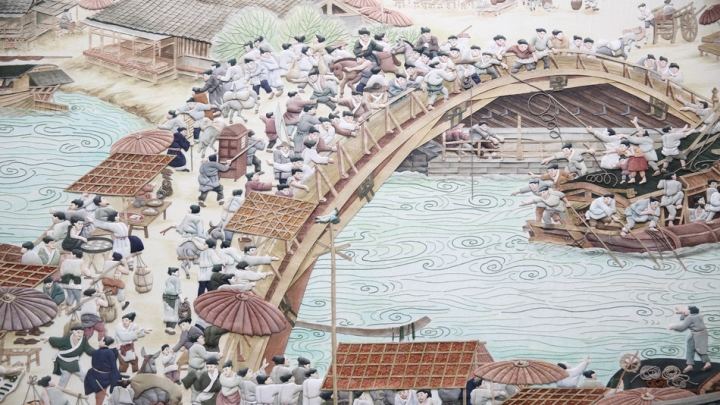 Transformation: Cloth bits transformed into a painting - China Plus