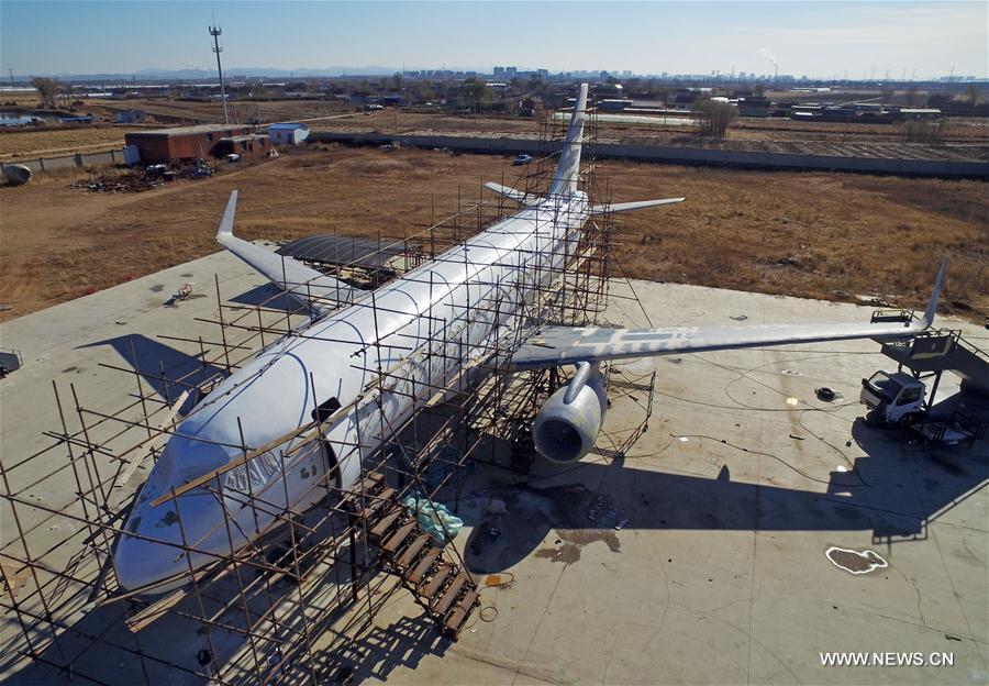 Villager builds full size plane model in NE China's Liaoning - China Plus