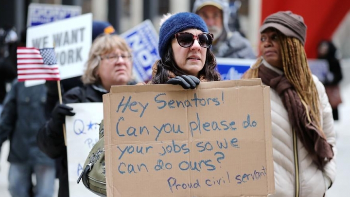 Federal employees, activists protest against government shutdown in ...