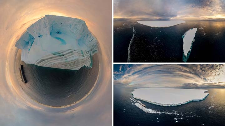 Stunning aerial view of floating iceberg in the Antarctic - China Plus
