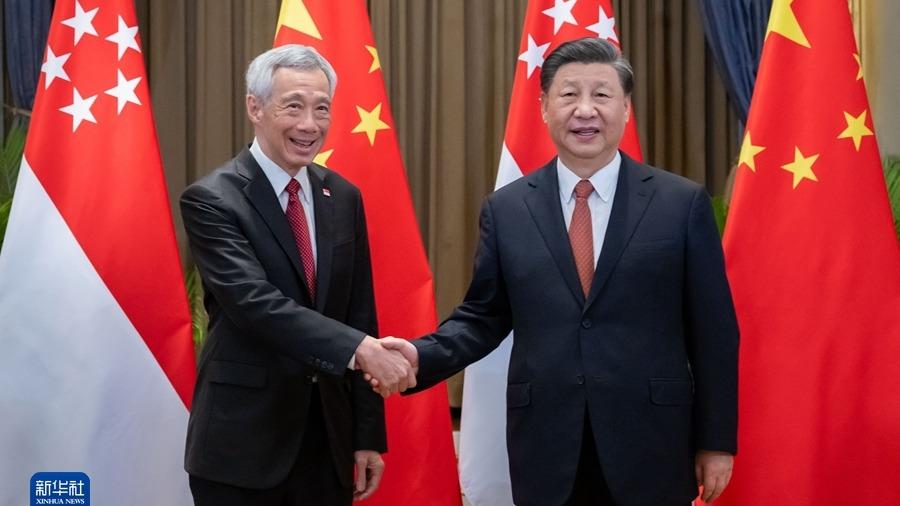 Xi Jinping se setkal se singapurským premiérem Lee Hsien Loongem